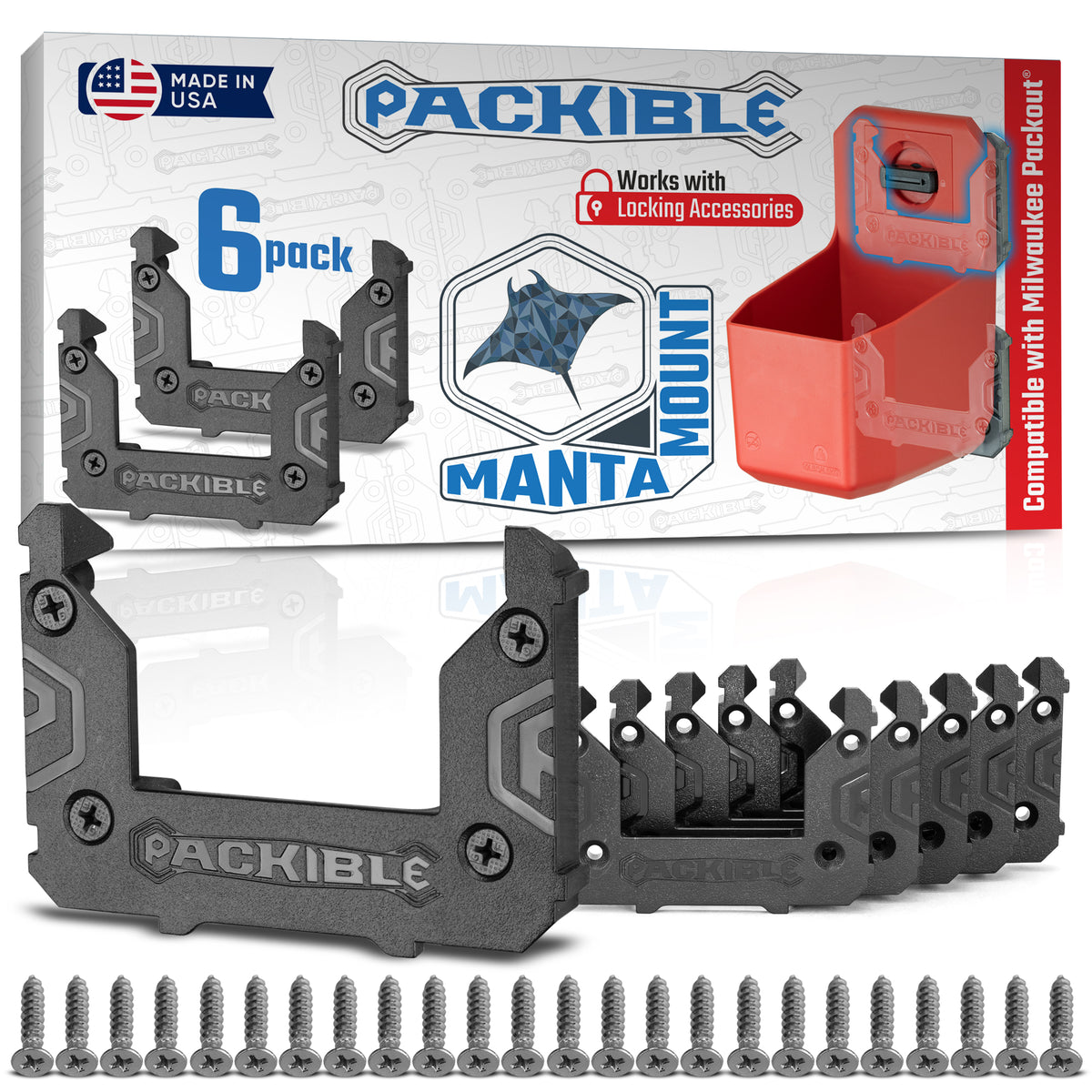 Manta Mounts - Mounting Cleats compatible with Milwaukee Packout® lock ...